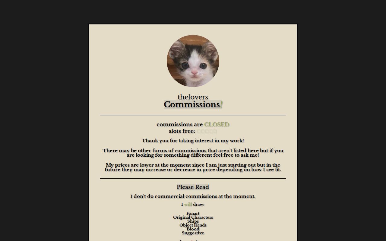 thelovers commissions carrd